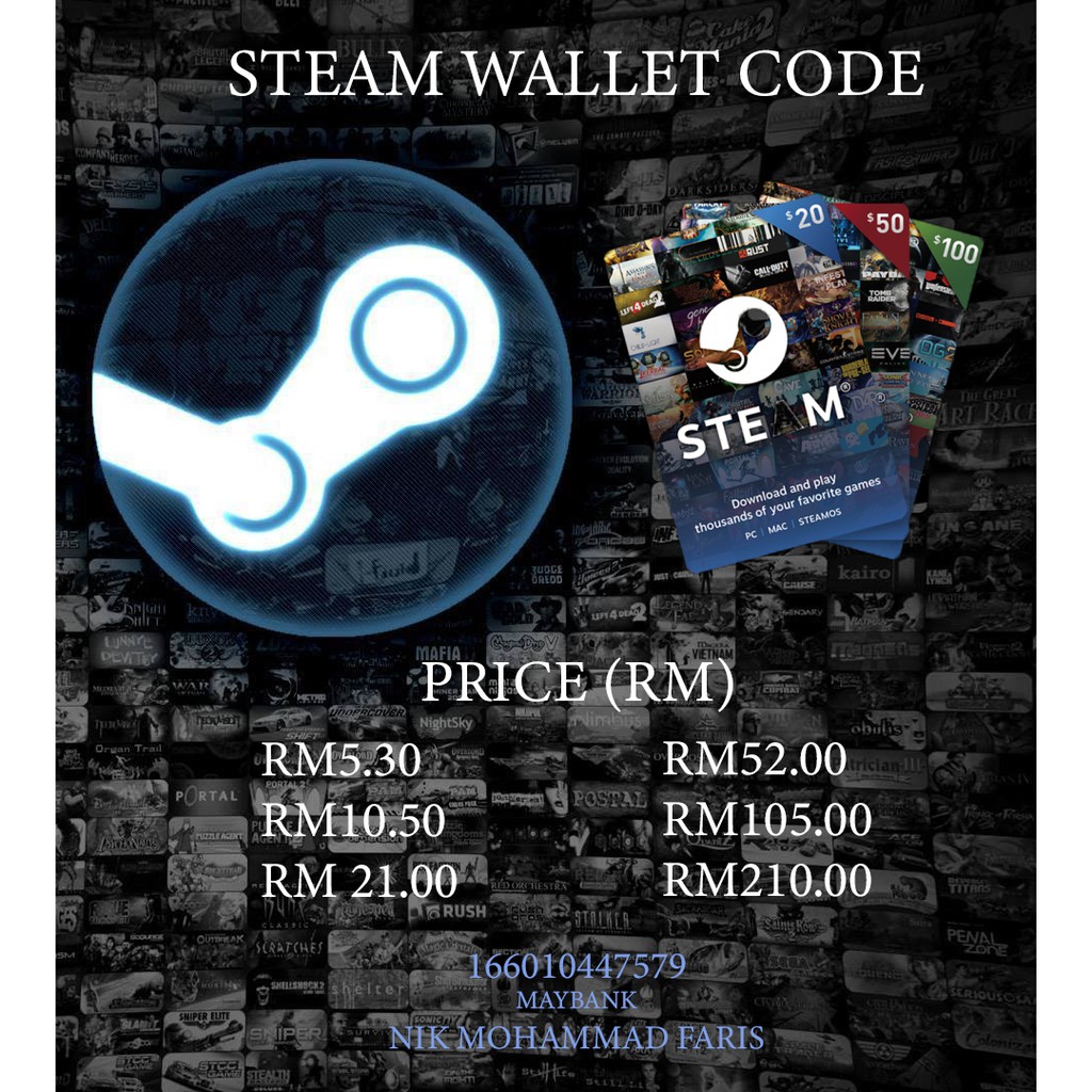 STEAM WALLET CODE (RM5-RM20) | Shopee Malaysia