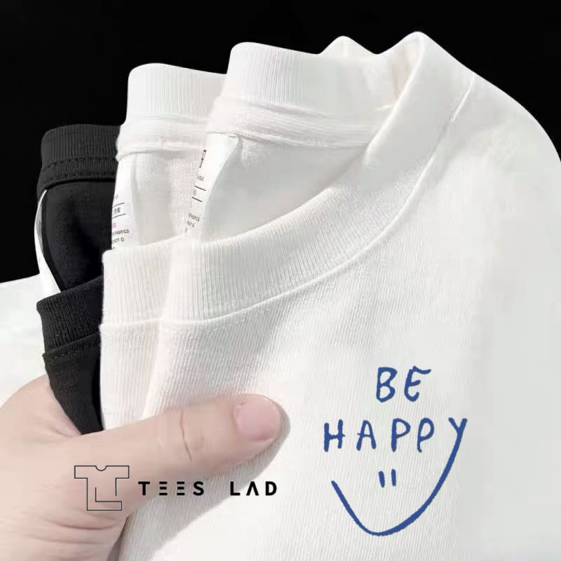 💯READY STOCK💯简约BE HAPPY字母纯棉短袖T恤 男女款 情侣装 新款设计感T恤 INS T-SHIRT/COUPLE SHIRT/BAJU KOREA STYLE ...