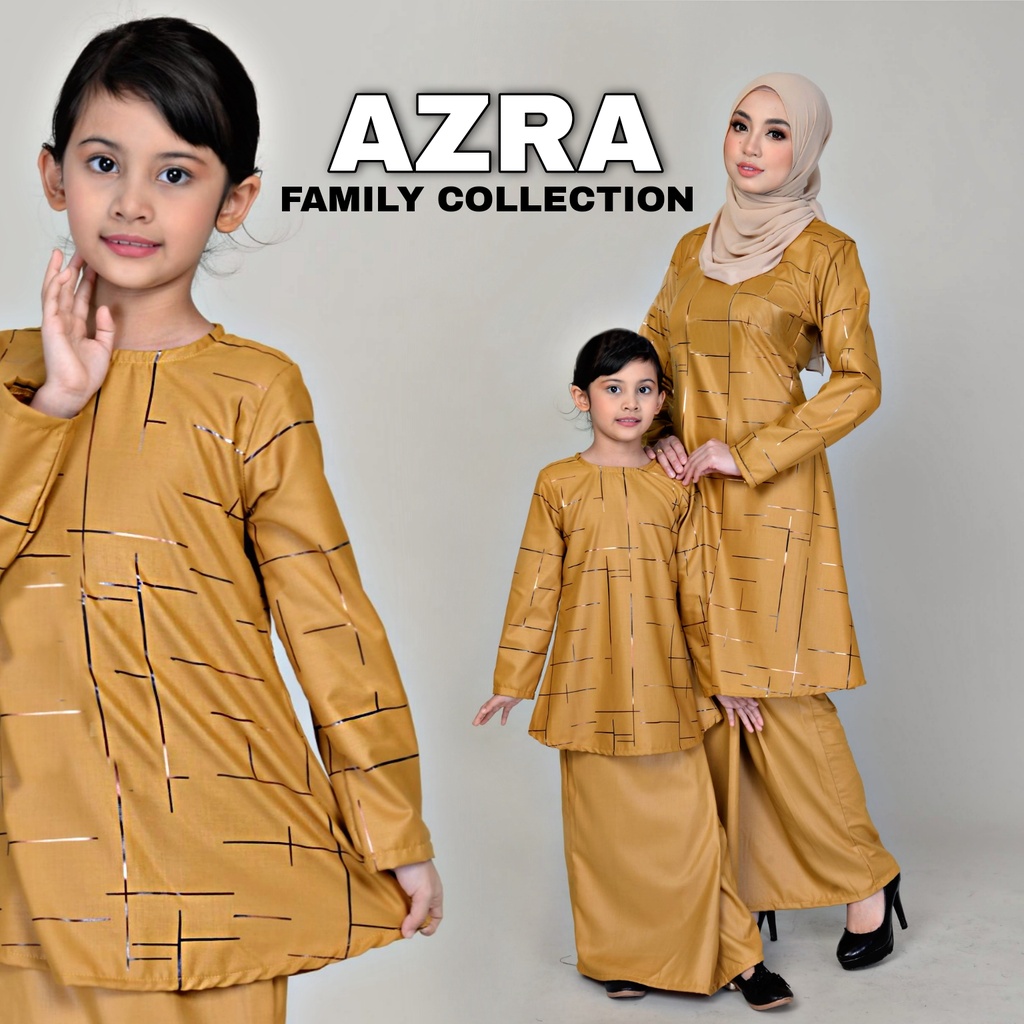 RAYA 2024🔥(BAJU KURUNG IBU DAN ANAK) Baju Raya AZRA Collection EXCLUSIVE Printed Foil Osaka ...