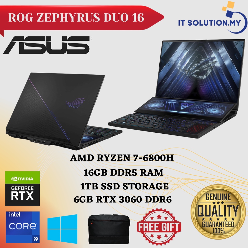 ROG Zephyrus Duo 16 (2022) GX650RM-ES74 AMD Ryzen 7 6800H 6GB RTX3060 DDR6 16GB DDR5 1TB NVMe ...