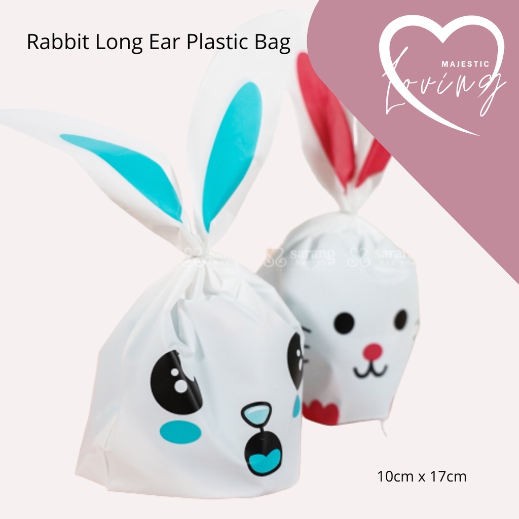 50 Pcs Rabbit Long Ear Door Gift Plastic Bag Plastik Beg Gula-Gula ...