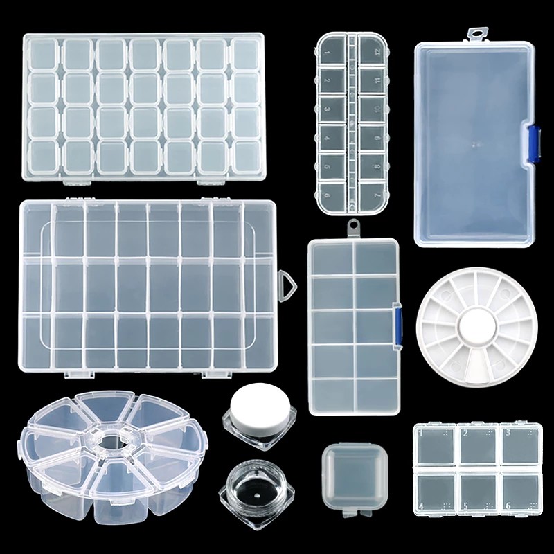 Practical jewelry storage Adjustable Plastic Compartment Storage Box ...