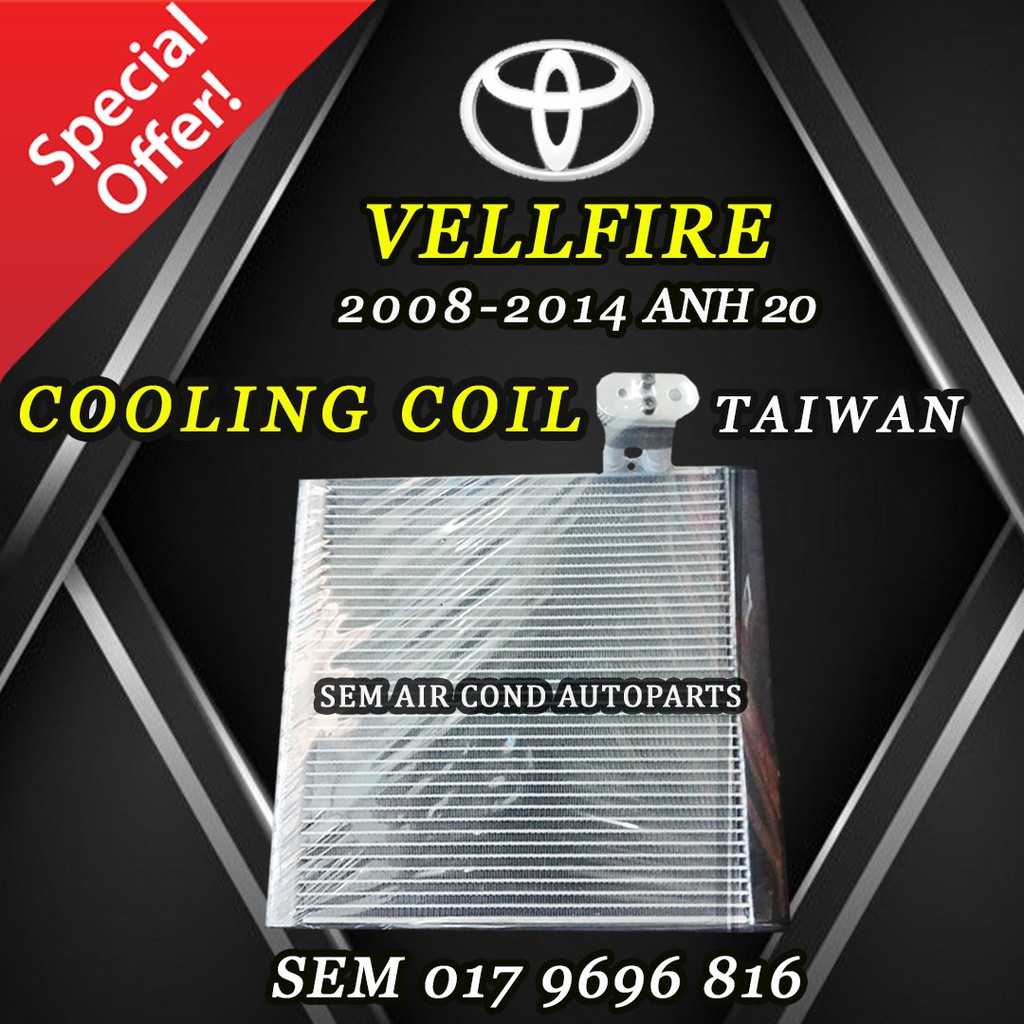 TOYOTA VELLFIRE 2008-2014 YEAR ANH20 FRONT TAIWAN COOLING COIL/ EVAPORATOR (CAR AIR COND SYSTEM ...