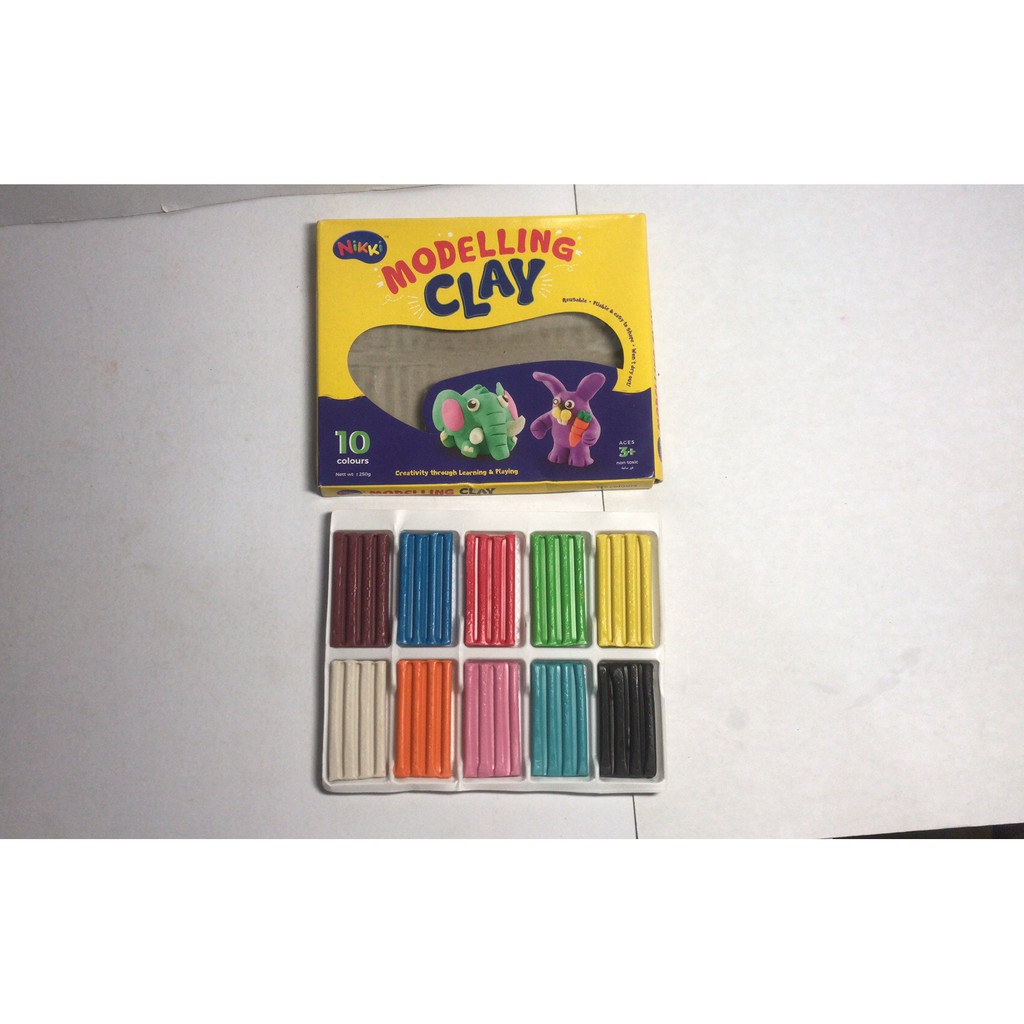 NIKKI 10 colours FUN CLAY MODELLING CLAY (MD-100) | Shopee Malaysia
