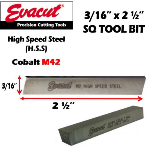 SQUARE TOOL BIT SUTTON TOOLS HIGH SPEED STEEL TOOLBIT M42 COBALT CUTTER ...