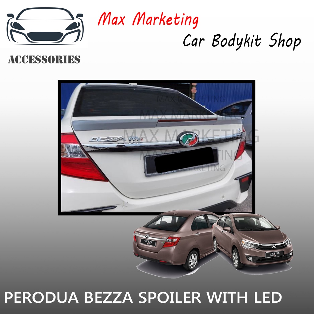 PERODUA BEZZA 2020 SPOILER WITH LED FIBER SKIRT LIP BODYKIT | Shopee ...