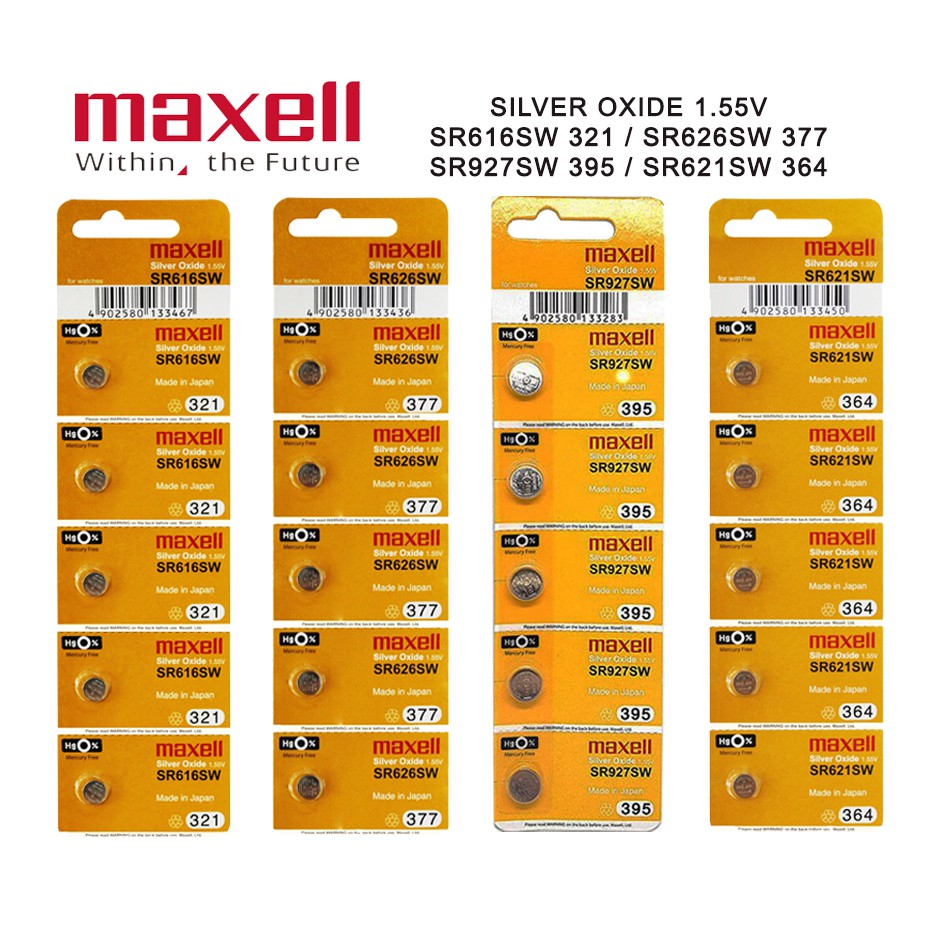 Original Maxell SR626SW 377 / SR621SW 364 / SR616SW 321 / SR927SW 395 ...