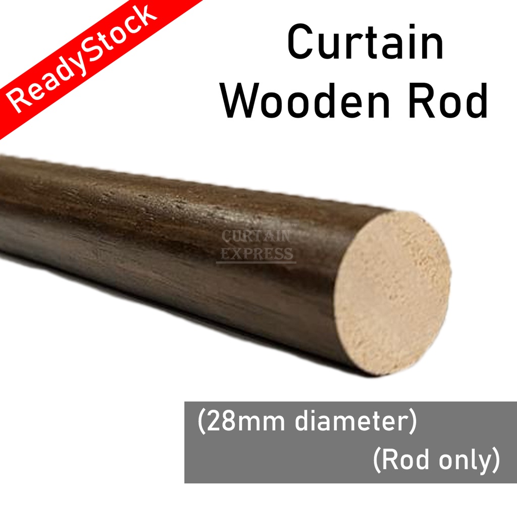 Curtain Wooden Rod/Rod Only/28mm Diameter/Local Seller/Local Wood ...