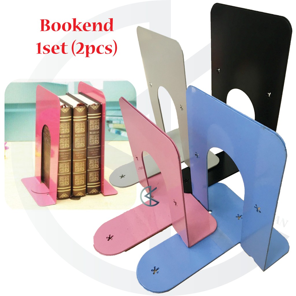 Colourful Heavy Duty Metal Bookends Book Ends Stand Office Stationery ...