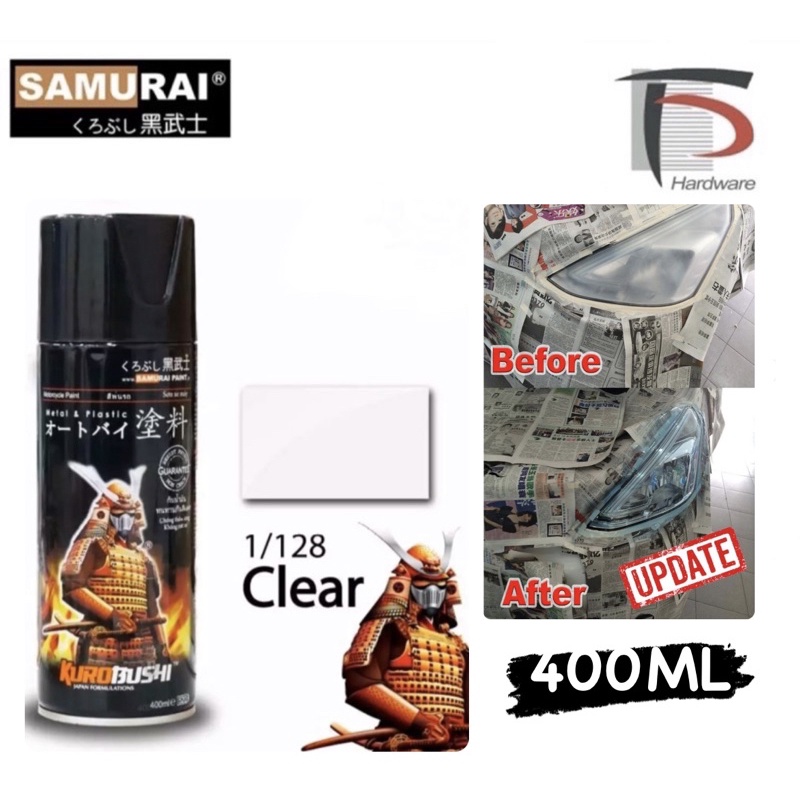 [100% ORIGINAL] SAMURAI METALLIC SPRAY PAINT - CLEAR 1/128 (400ML ...