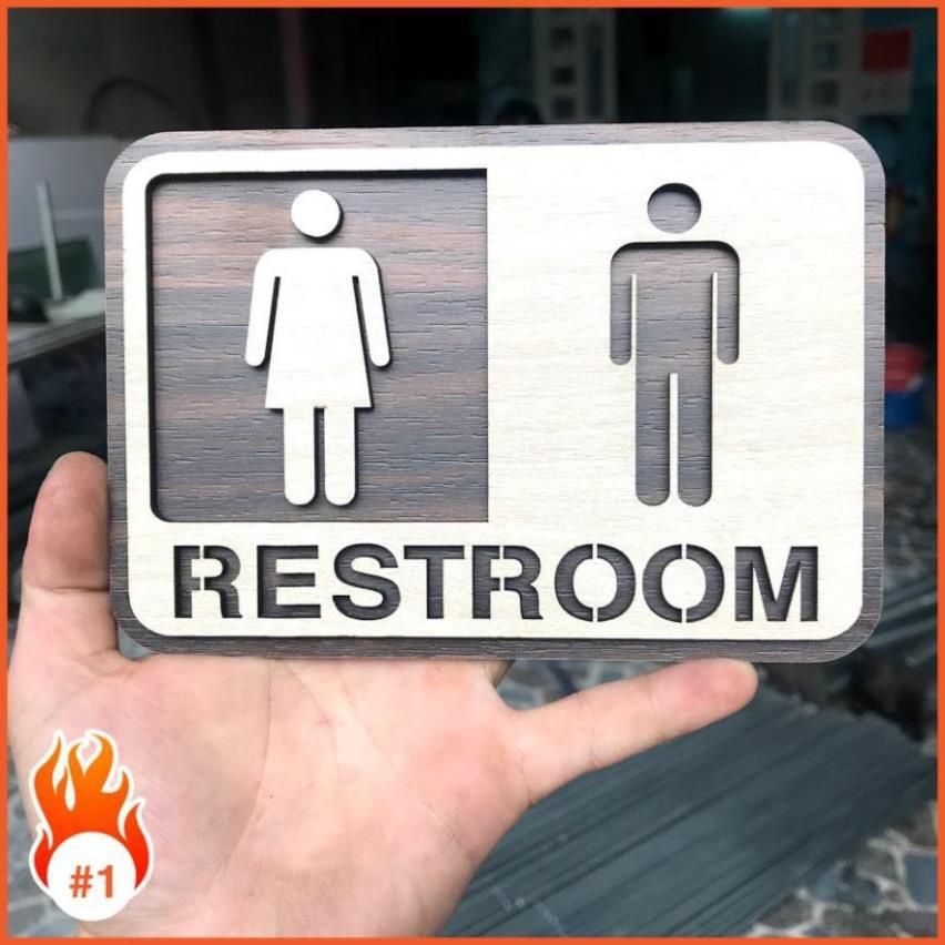 Plywood/wall-mounted toilet panel 10x15cm - Signboard indicating toilet ...