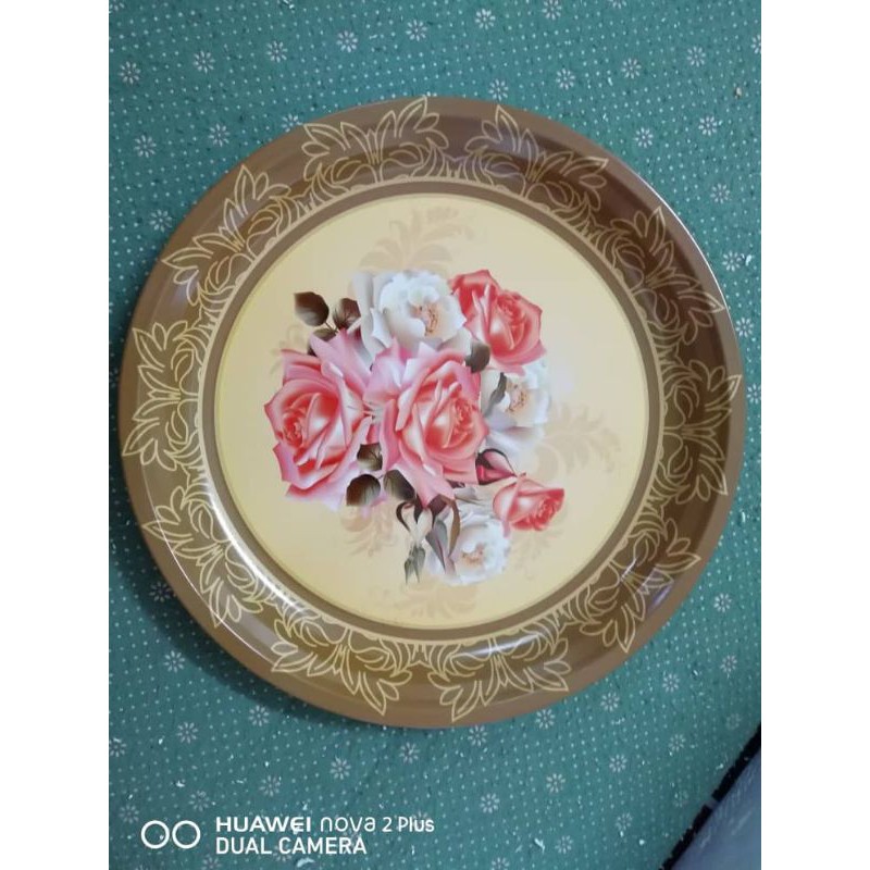 round tray talam dulang bulat nasi arab hidangan air cawan 30cm @ 1pcs ...