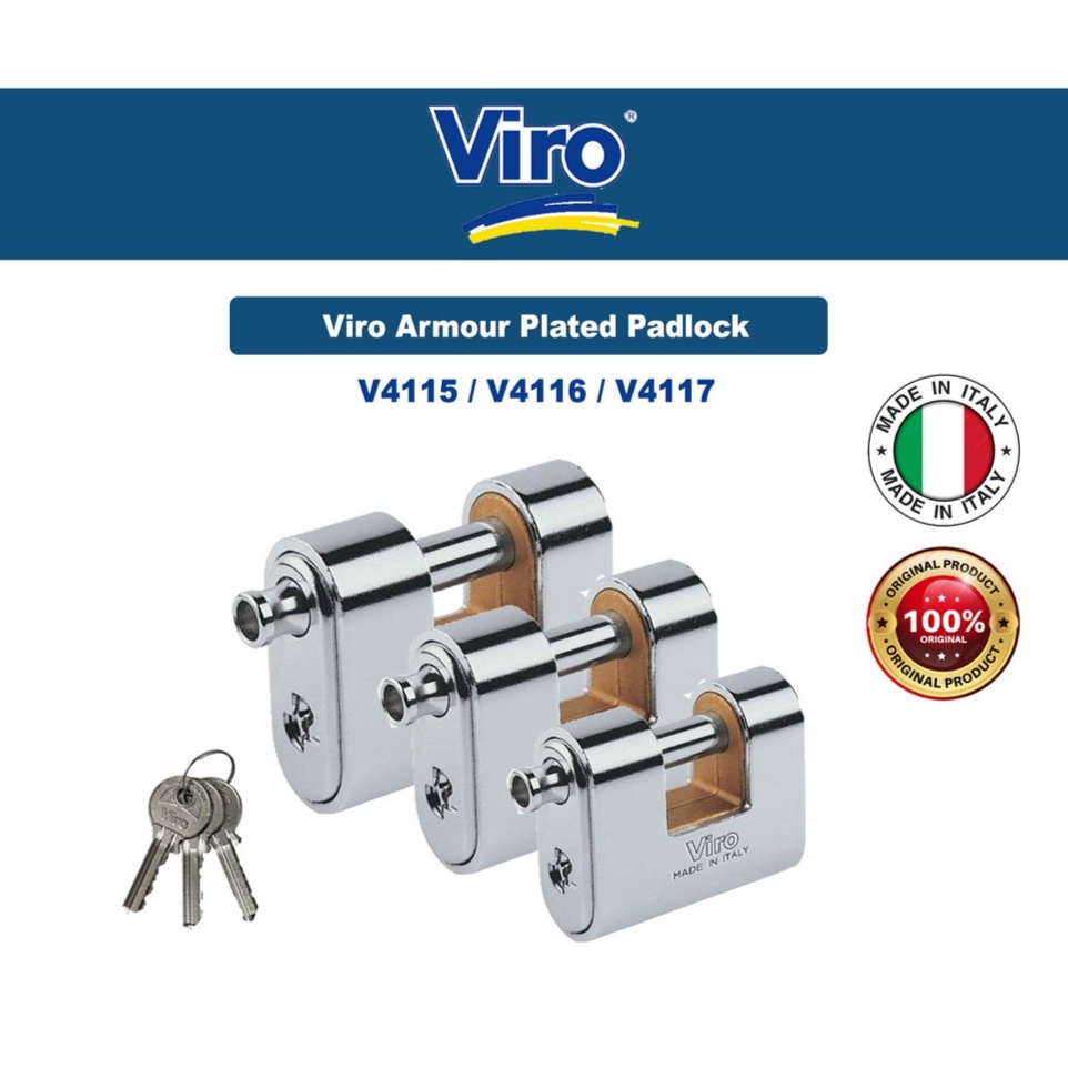 Viro panzer 4115 62mm Armour Plated Padlock pad lock viro lock kunci ...