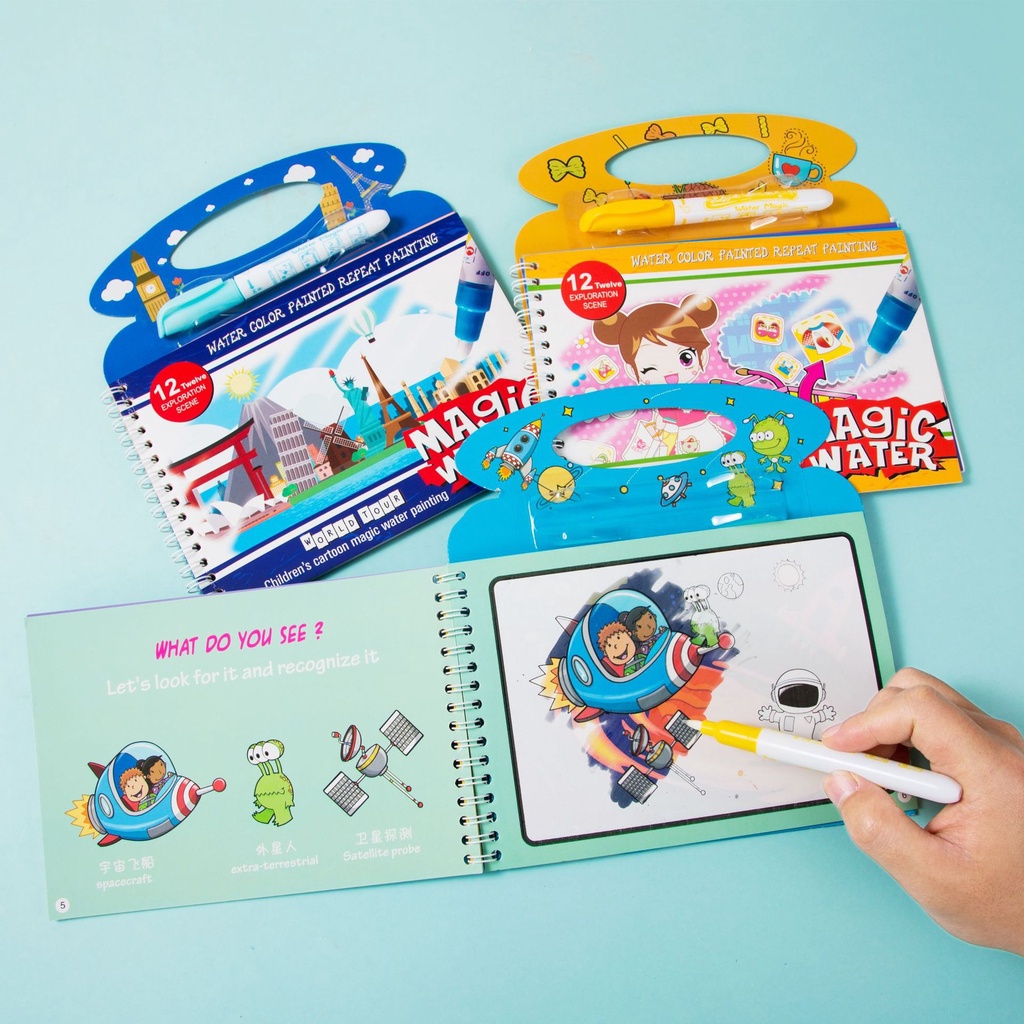 Magic Coloring Book Large Magic Water Book Magic Coloring Book | Shopee ...