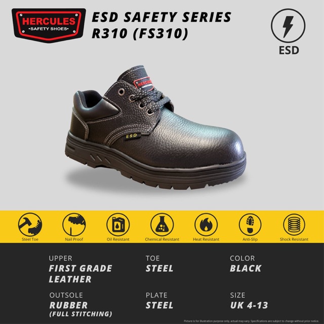 Safety Shoes Hercules R310(FS310)Kasut Keselamatan | Shopee Malaysia