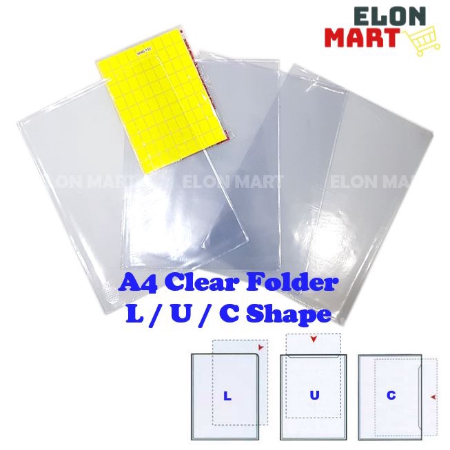 [A4] Clear Folder A4 PVC Document Clear Holder L Shape / U Shape / C Shape | Shopee Malaysia