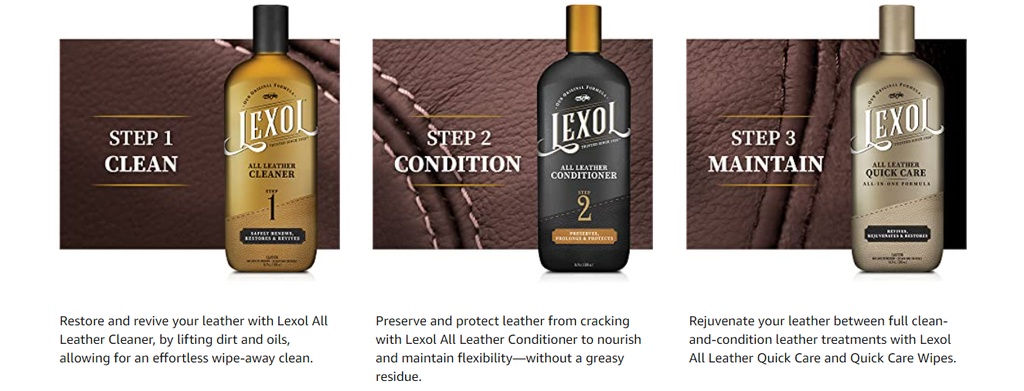 USA Lexol Leather Conditioner and Leather Cleaner Kit Car Leather ...