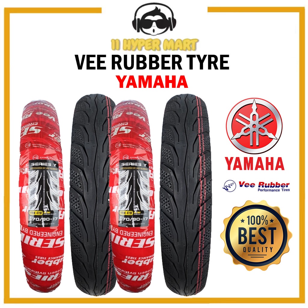 TAYAR TYRE ORIGINAL VEE RUBBER DIAMOND 70/90-17 80/90-17 YAMAHA VEE ...