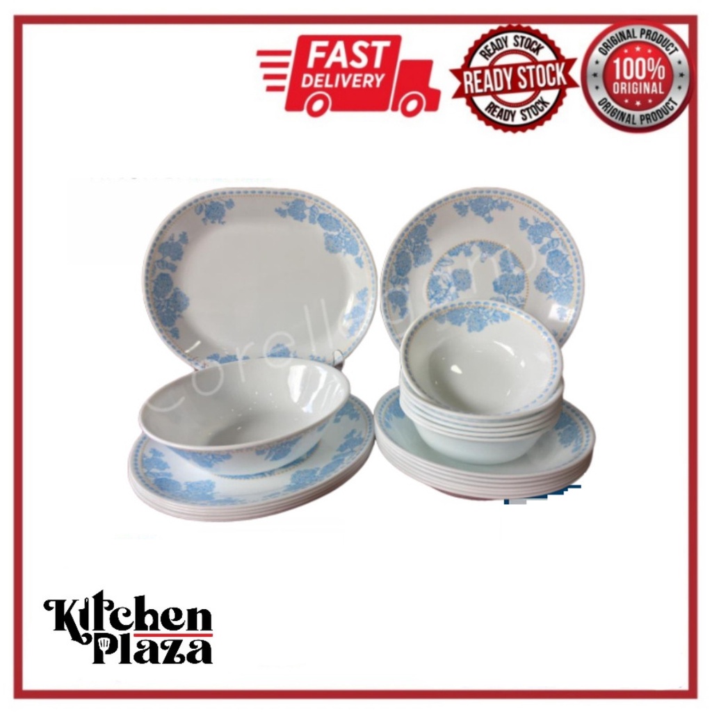 Corelle MARKET STREET NEW YORK Hydrangea 20pcs | Shopee Malaysia