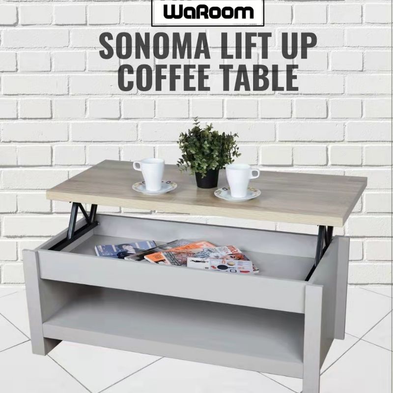 Sonoma Lift-Up Design Space Saving Storage Coffee Table / Meja Kopi ...