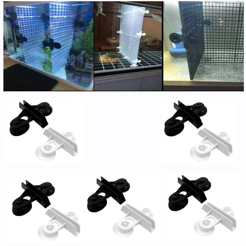 🔥Ready Stock🔥Aquarium Fish Tank 1 Pair Dividers With Sucker Black/Clear ...
