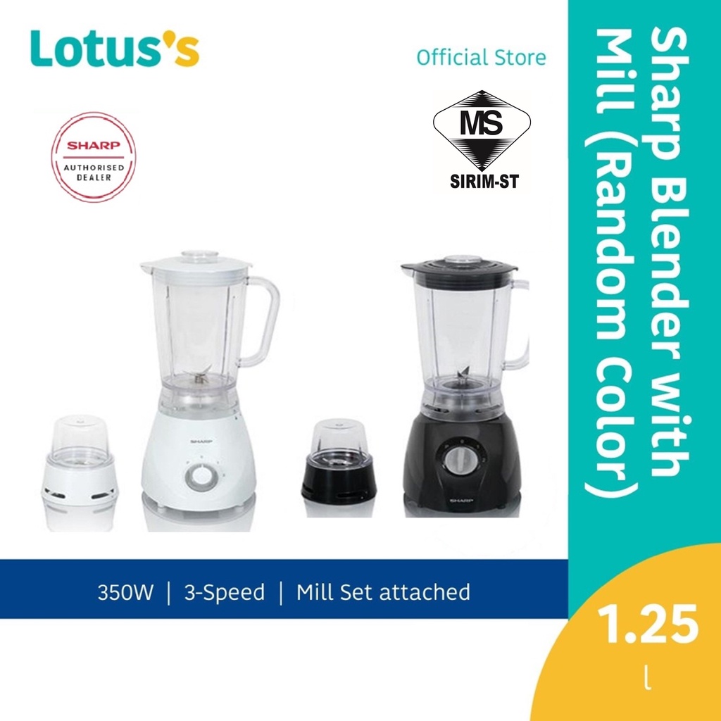 Sharp Blender with Mill (1.25L) EM130WH/131BK | Shopee Malaysia