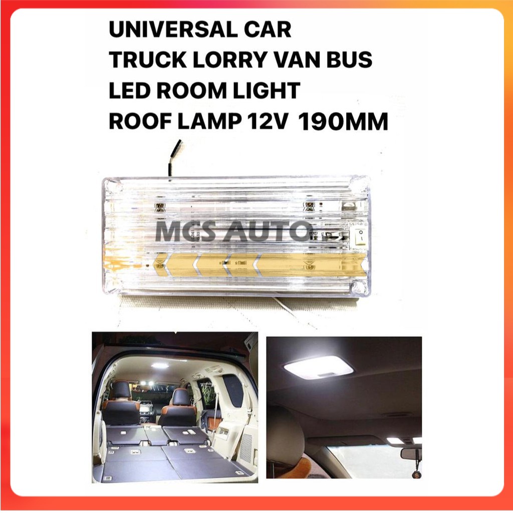 UINIVERSAL CAR TRUCK VAN LORRY BUS 190MM 12V LED ROOM LIGHT ROOF LAMP W ...