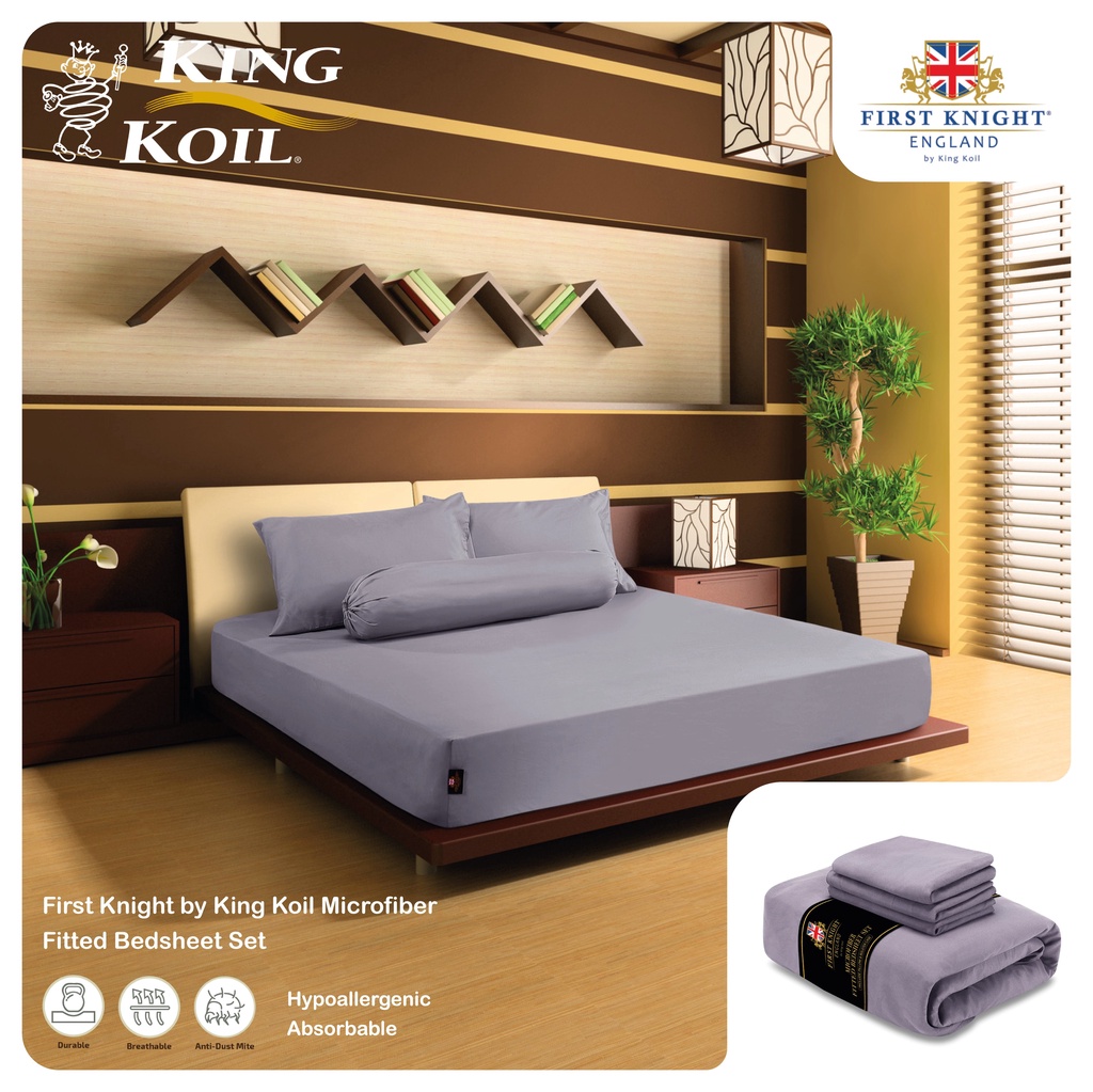 First Knight by King Koil Microfiber Fitted Bedsheet Set | Shopee Malaysia