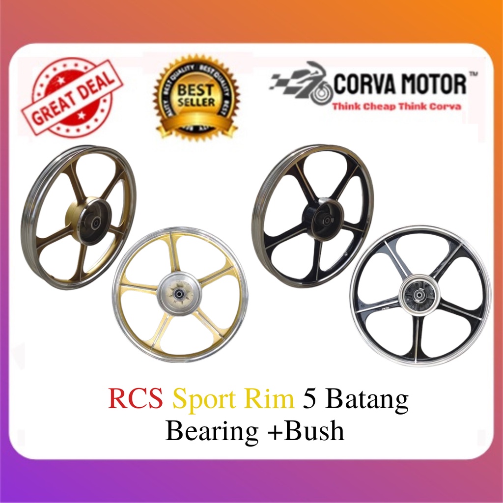 Corva Motor Sport Rim RCS 588 5 Batang Wave 100/Wave 125/EX5/LC 135 ...