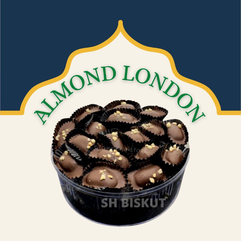🌙KUIH RAYA⭐️Almond London Cookies Chocolate Badam Sebiji ( HALAL ...