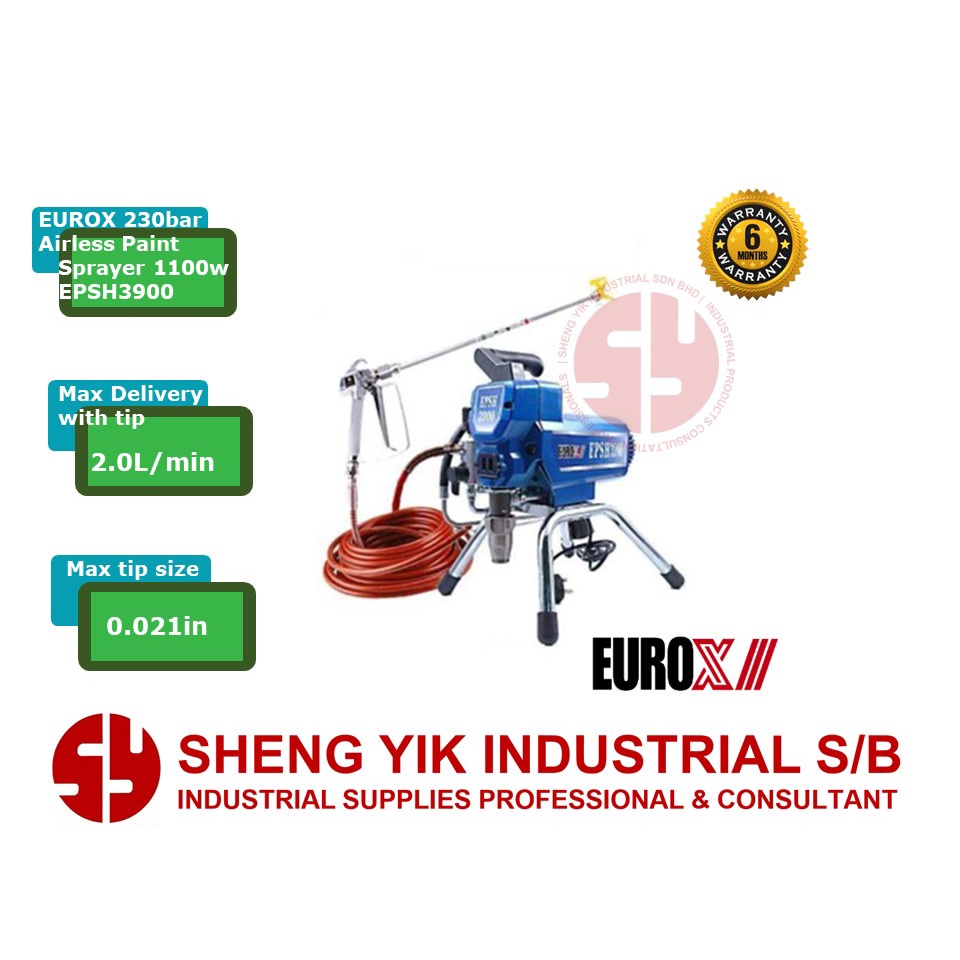 SYI EUROX EPSH3900 Airless Paint Sprayer 1100w 230bar | Shopee Malaysia