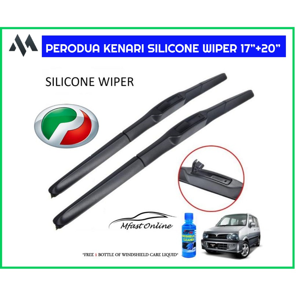 PERODUA KENARI SILICONE WIPER GOOD QUALITY WITH FREE GIFT 17" + 20 ...