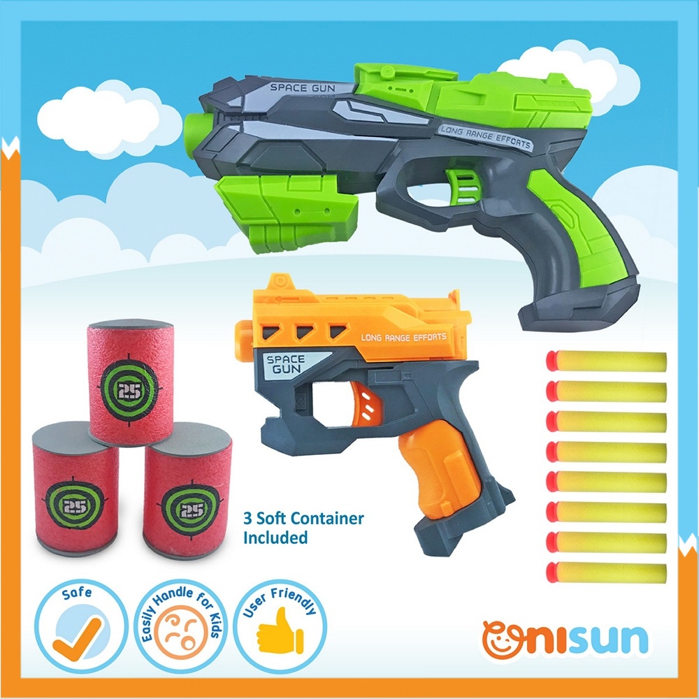 2 in 1 Kids Boy Fun Outdoor Shooting Toy Gun with 8 Soft Bullet ...