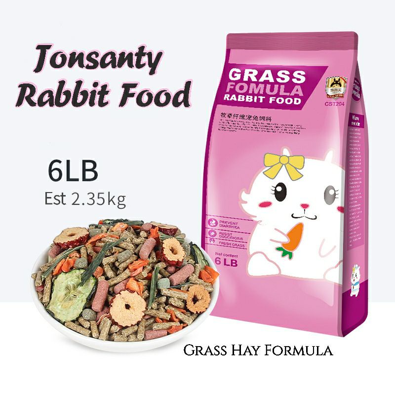 Makanan Arnab Rabbit Food 2.35kg Grass Hay High Fiber Pellet Formula ...