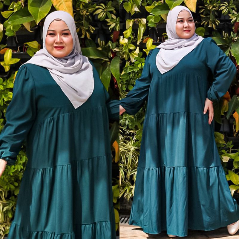 OVERRSIZE XL(42/44)-5XL(58/60) Plus Size Lalisa Plain Layer Ruffles ...
