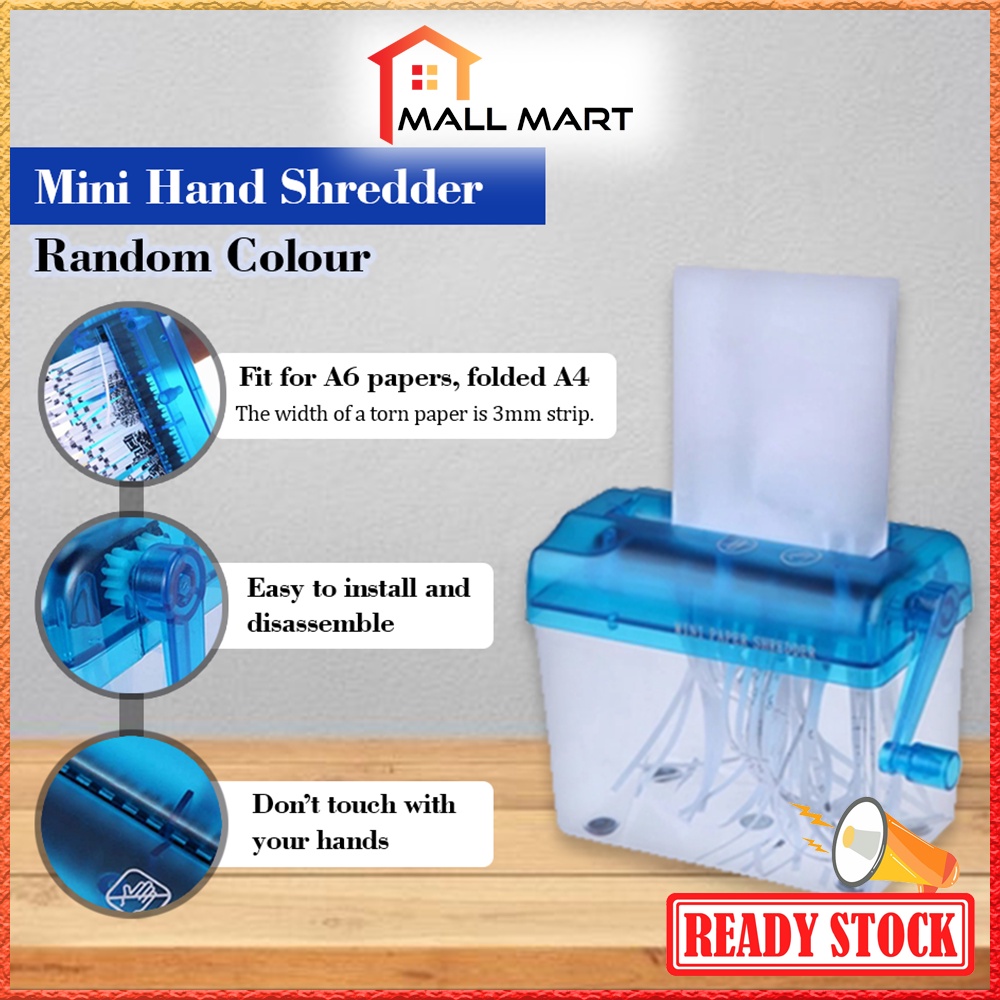 MallMart Hand Shredder MHQ-070001 Hand Operated Manual Mini Paper ...