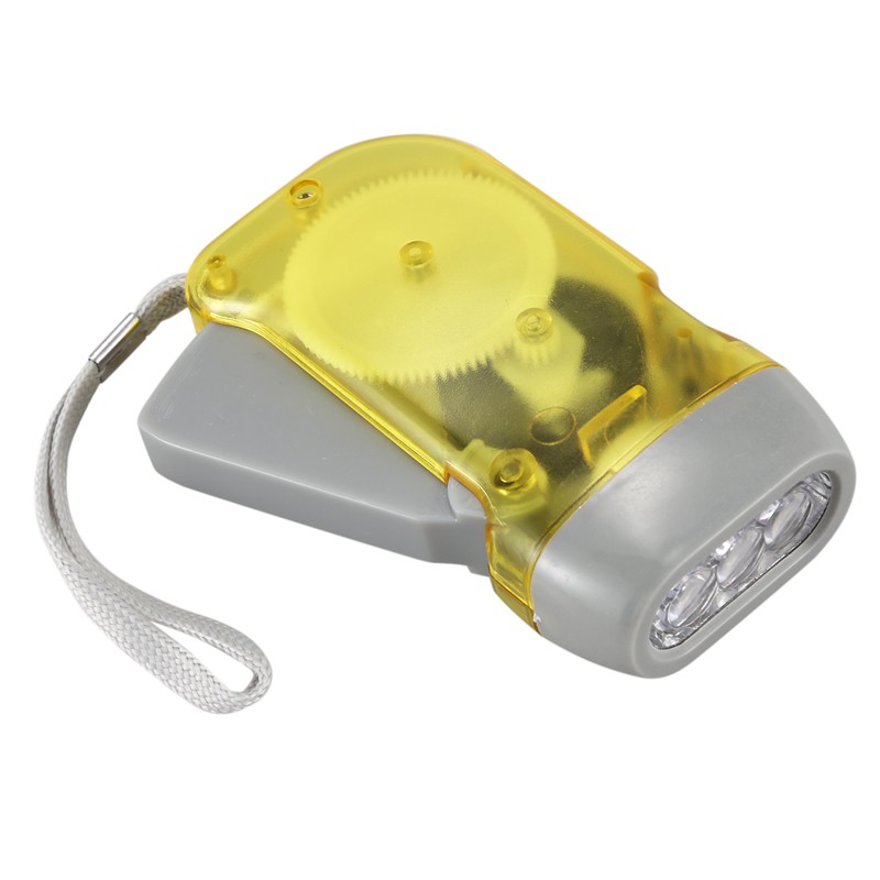 🔥3 LED Dynamo Wind Up Flashlight Torch Light Hand Press Crank NR ...