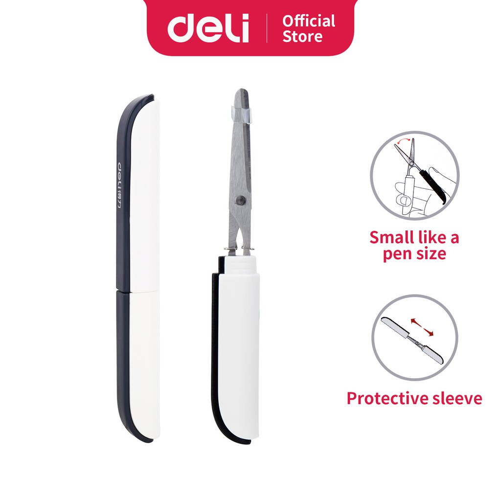 Deli Scissors 0600 Mini Pen Scissors Size Protective Sleeve High ...