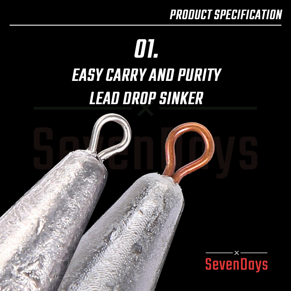 [5 PCS] Drop Lead Sinker (10g - 200g) Batu Ladung Timah Pancing Fishing ...