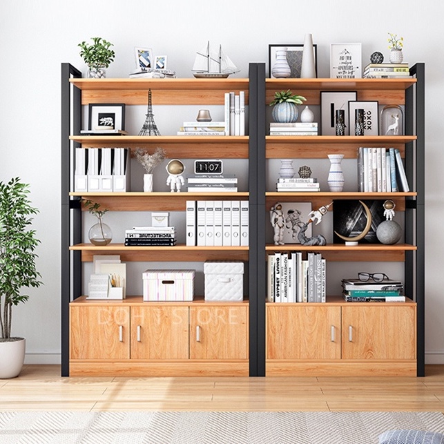 TAG Modern Wood Home Office 80/120cm Bookcase Shelves Cabinet Door ...