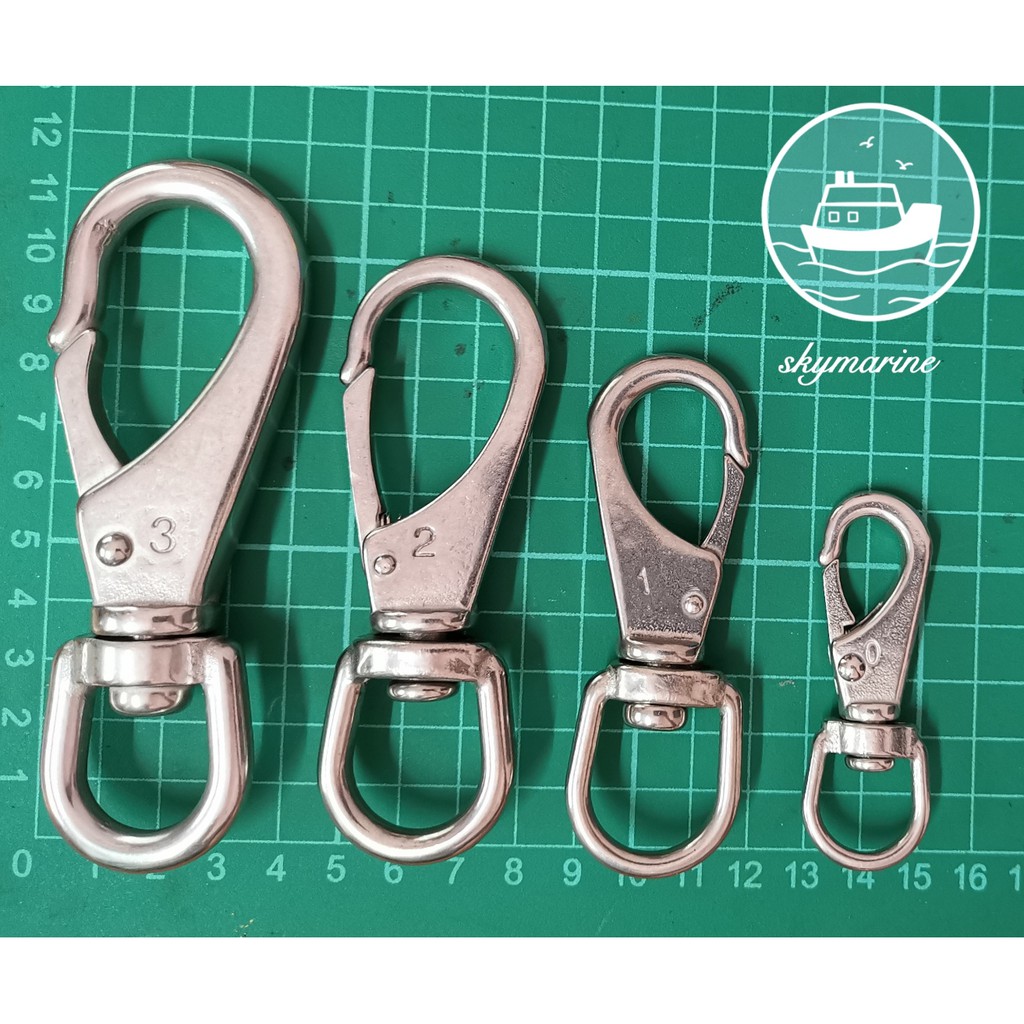 Stainless Steel Swivel Eye Boat Snap Hook with Spring Loaded Safety ...
