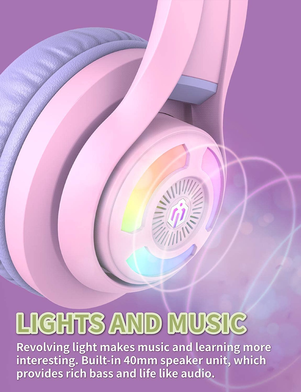 iClever Cat Ear Bluetooth RGB LED Kids Headphones BTH13 | Shopee Malaysia