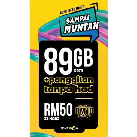 TONEWOW SIMKAD INTERNET KELAJUAN TINGGI 4G/5G BERSAMA PANGGILAN PERCUMA ...