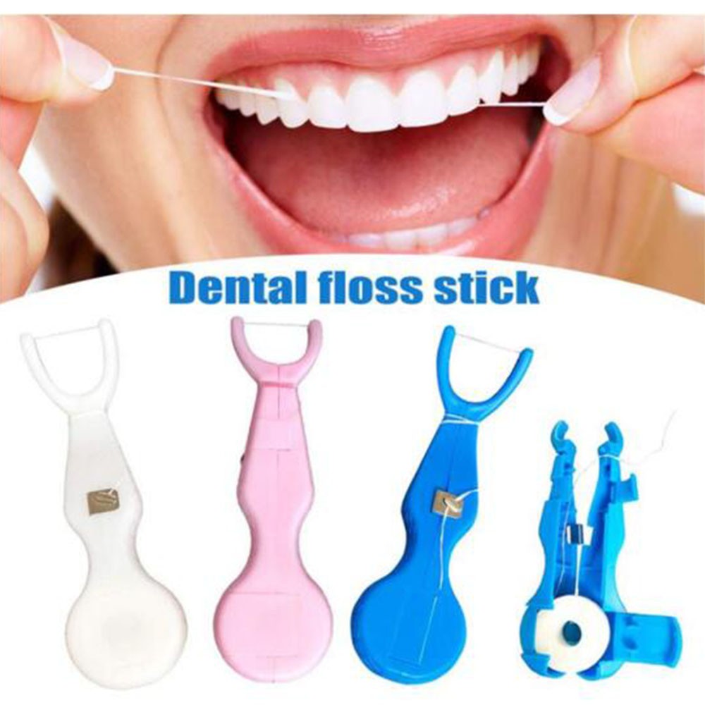 30m Nylon Dental Floss With Holder Pro Household Tooth Cleaning Pick ...