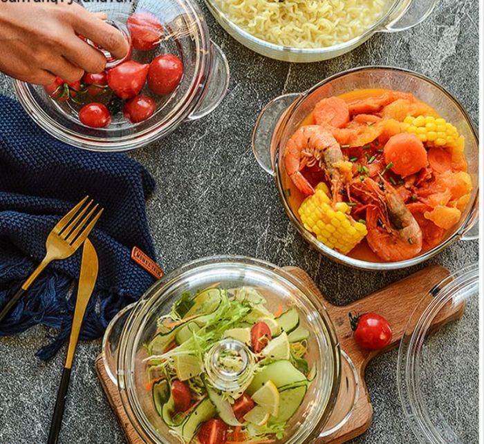 (GSF) Micasa Square Tempered Amber Glass Casserole / Glass Casserole1 ...