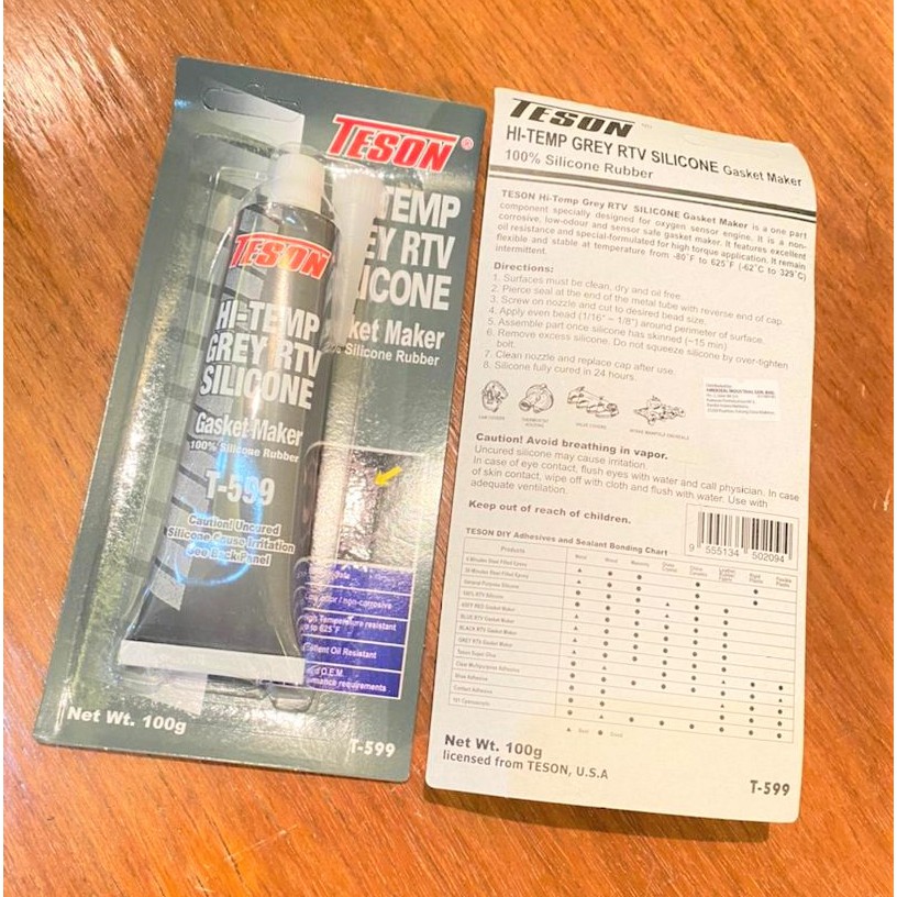 TESON T-599 HIGH TEMPERATURE GREY RTV SILICON GUM SILICON GASKET MAKER ...