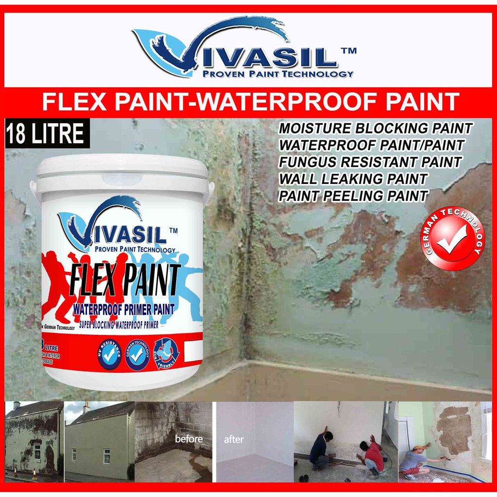 18LITRE VIVASIL FLEX PAINT WATERPROOF PAINT-STAND NEGATIVE PRESSURE OR ...