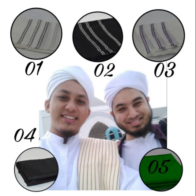 SERBAN IMAMAH HABIB 7 HASTA PLAIN AND LINE | Shopee Malaysia