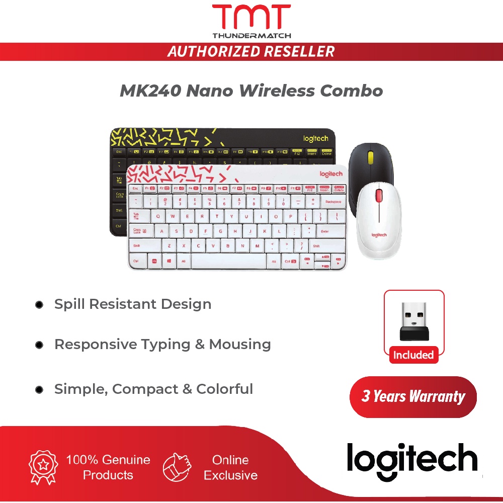 Logitech MK240 Nano Wireless Keyboard & Mouse Combo | Shopee Malaysia