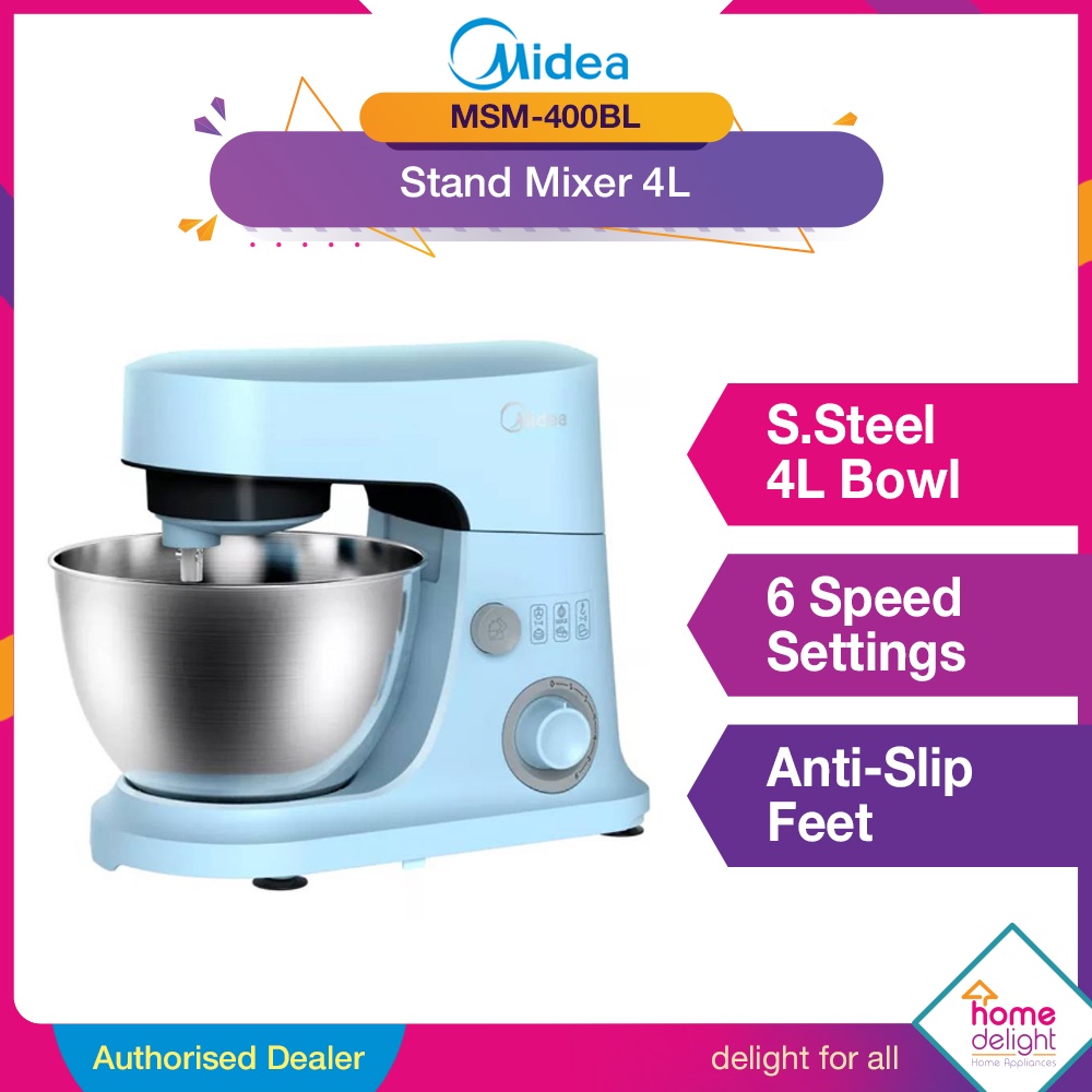 Midea Stand Mixer 4.0L 600W [ MSM-400BL ] / 2.5L 400W [ SM0293 \ SM0293 ...